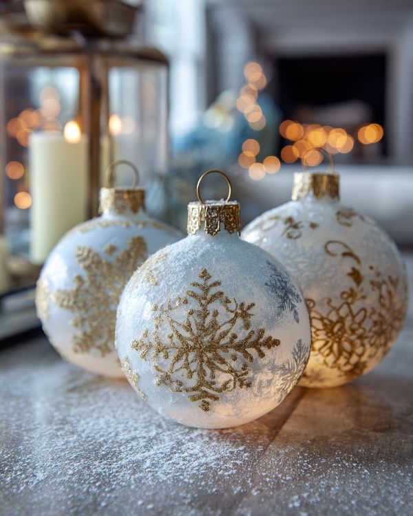Lady sprinkles ornaments in frosted glaze. Try not to love this one ...